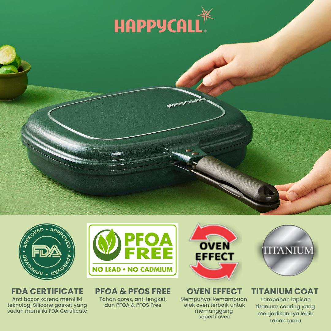 Happycall Titanium Double Pan Jumbo Grill Emerald Green - Happycall Indonesia