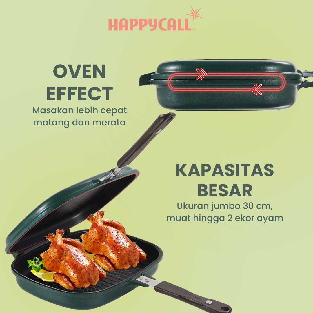 Happycall Titanium Double Pan Jumbo Grill Emerald Green - Happycall ...