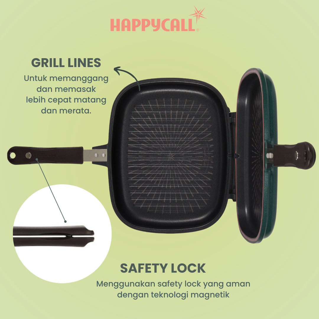 Happycall Titanium Double Pan Jumbo Grill Emerald Green - Happycall ...
