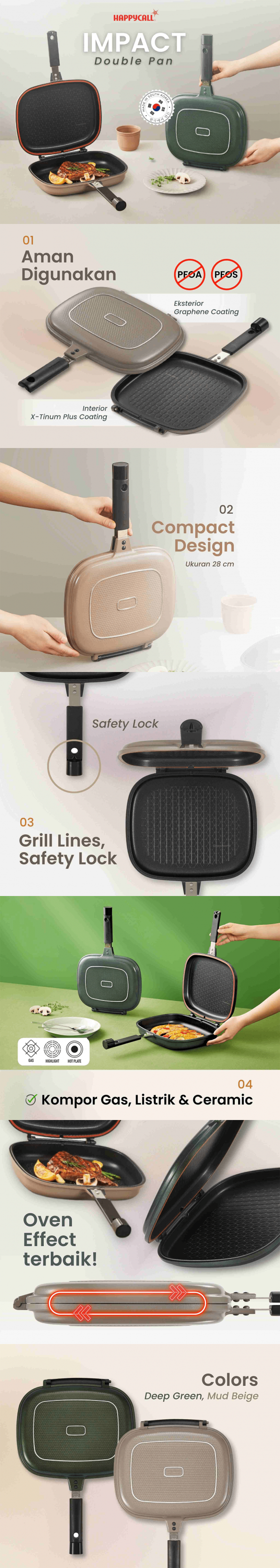 Happycall Impact Graphene Double Pan - Beige - Happycall Indonesia